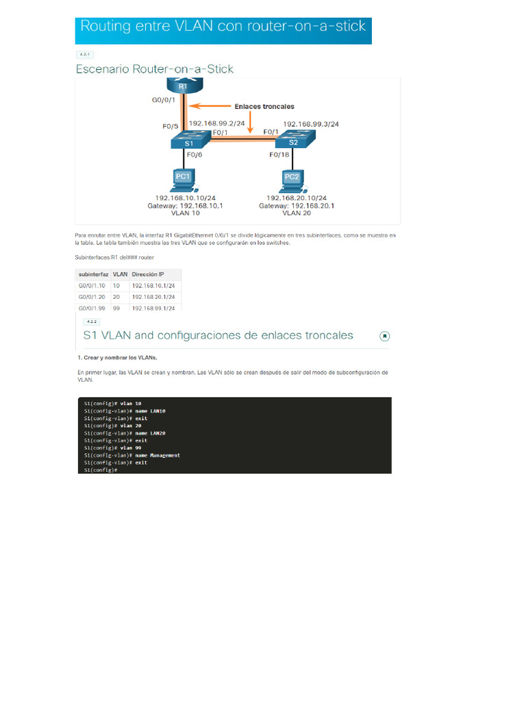 Inter VLAN Routing, Router-On-A-Stick | PDF
