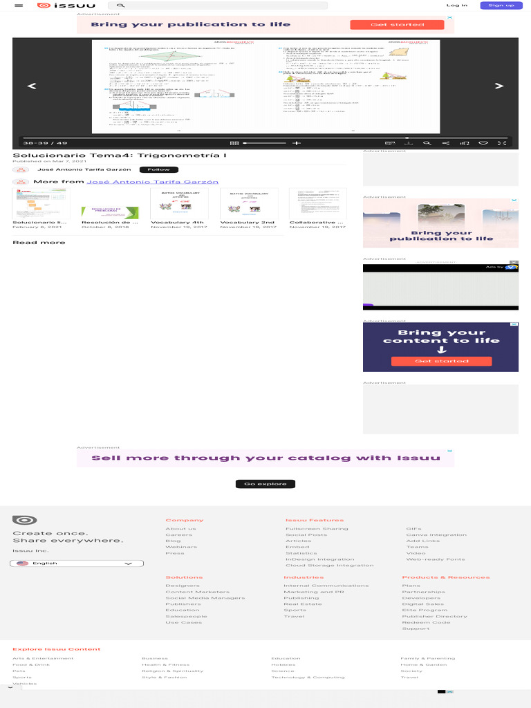 Solucionario Tema4 Trigonometría I by José Antonio Tarifa Garzón ...