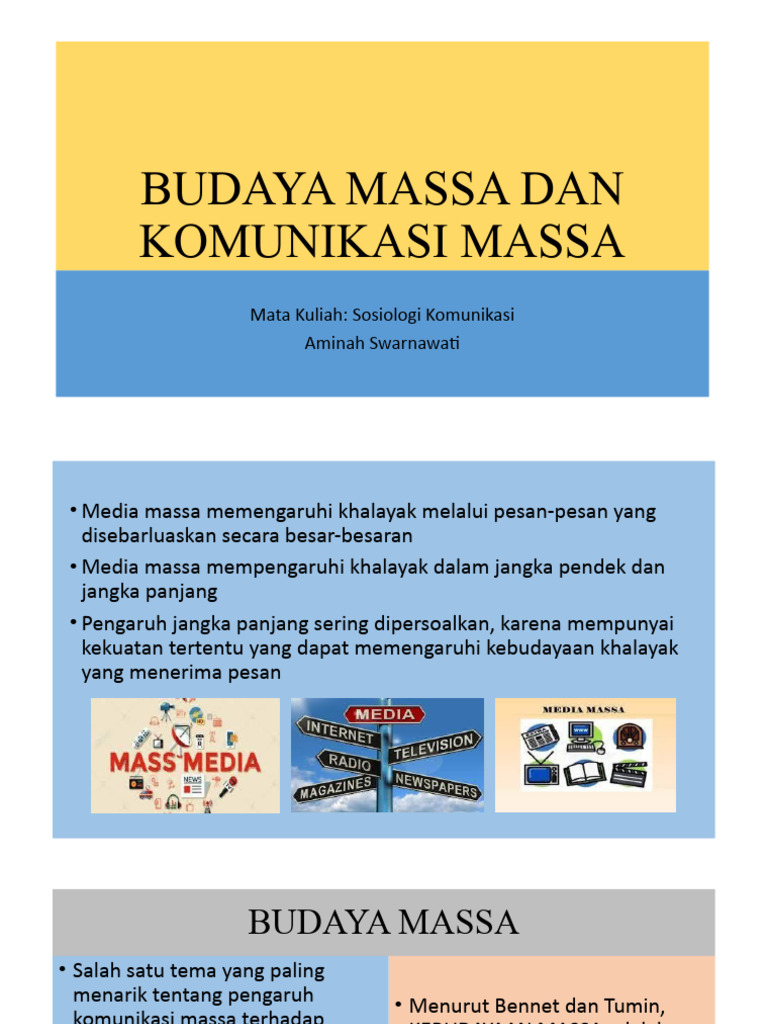 Pengaruh Budaya Massa dalam Sosiologi | PDF