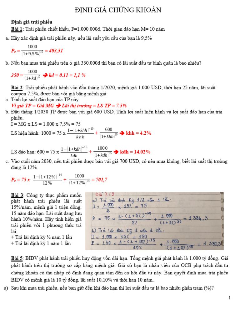 Btap Đinh Giá CH NG Khoán | PDF