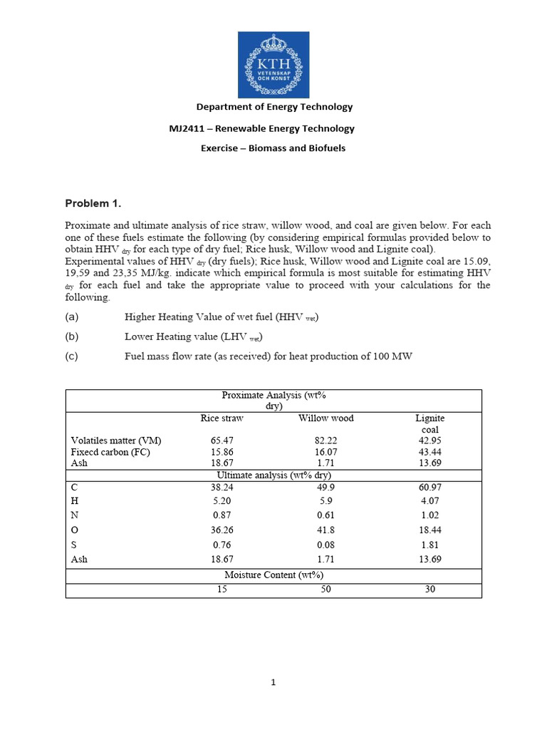 Biomass Heating Value Analysis | PDF | Stoichiometry | Combustion
