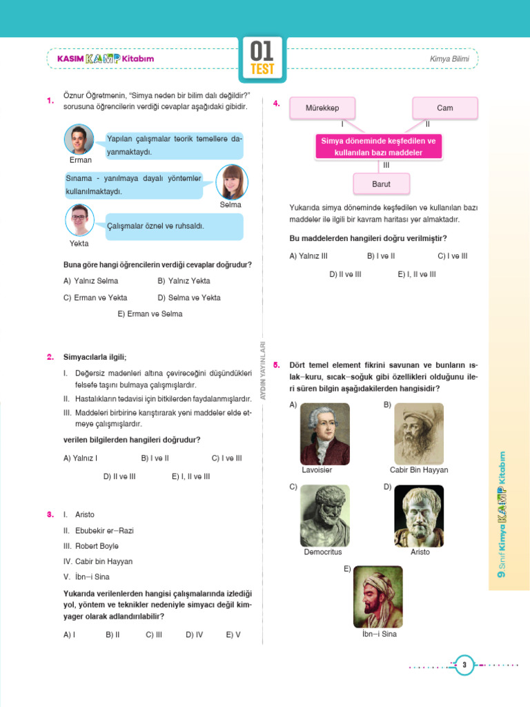 Kimya 9. Sınıf Performans Ödevi | PDF