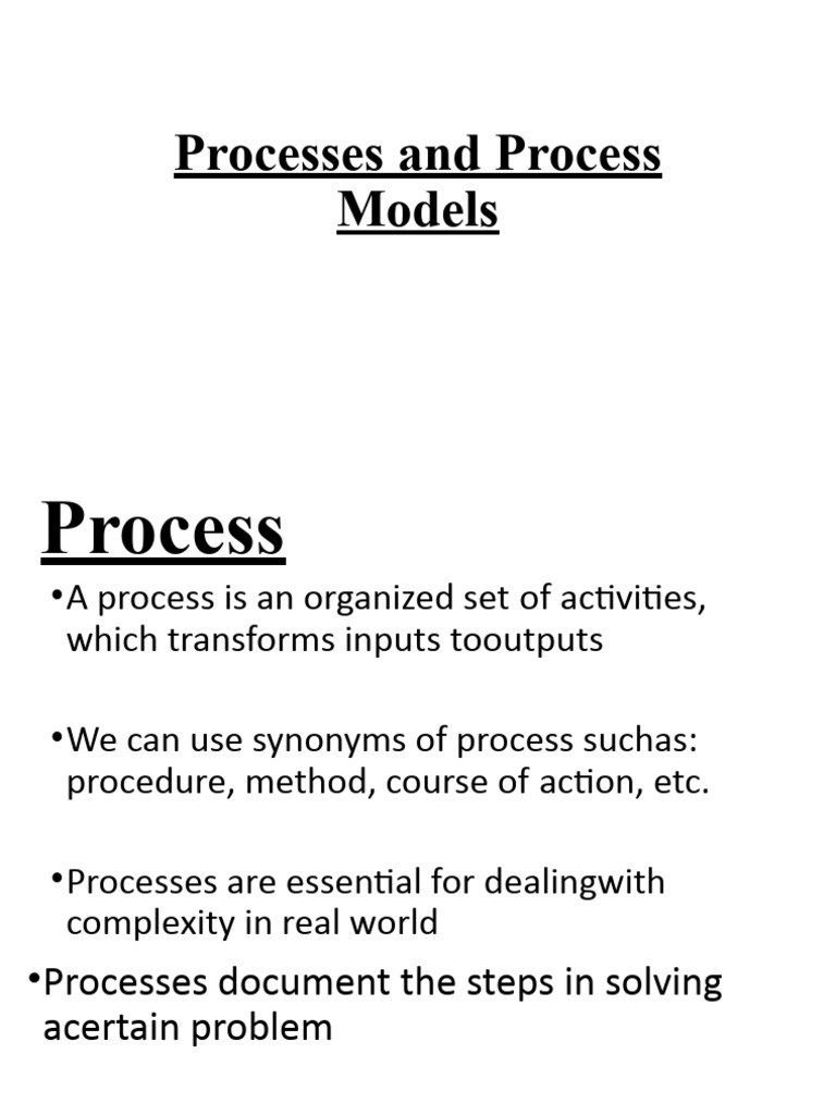 Processes and Process Models | PDF