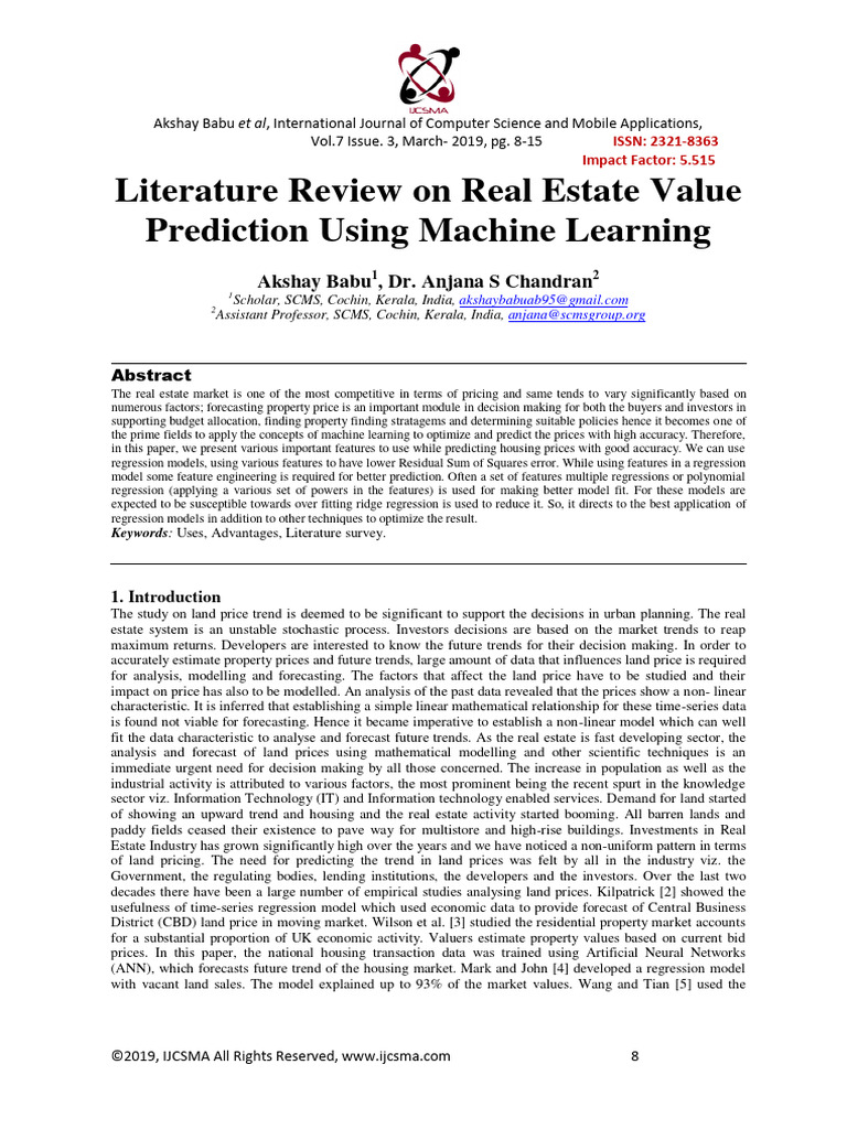Report Real Estate | PDF | Support Vector Machine | Regression Analysis