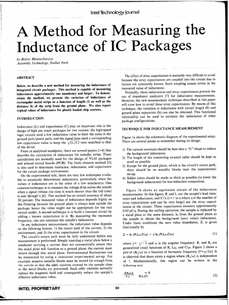 A Method For Measuring The Inductance of IC Packages | PDF
