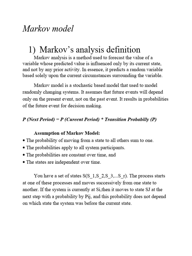 Markov Model | PDF