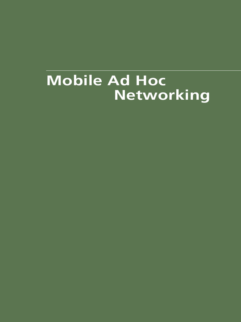 Mobile Ad Hoc Networking Pdf Wireless Ad Hoc Network Routing