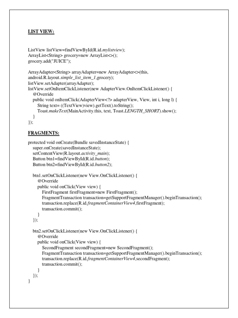 Android Code | PDF | Computing | Software