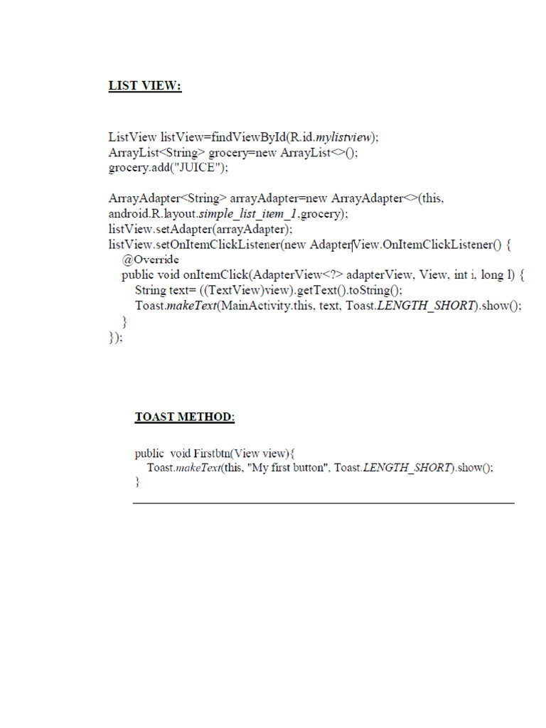 MobileApplicationDevelopment Codes | PDF | String (Computer Science) | Computing