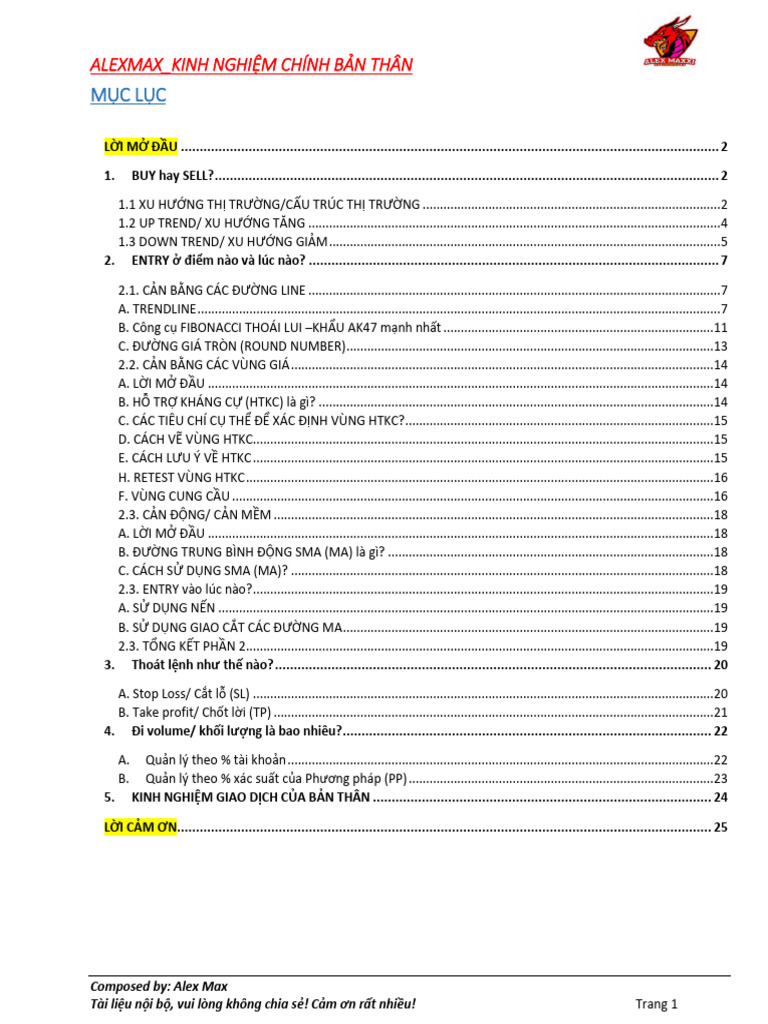 15.Vi Alexmaxfx - kinh Nghiệm Bản Thân | PDF