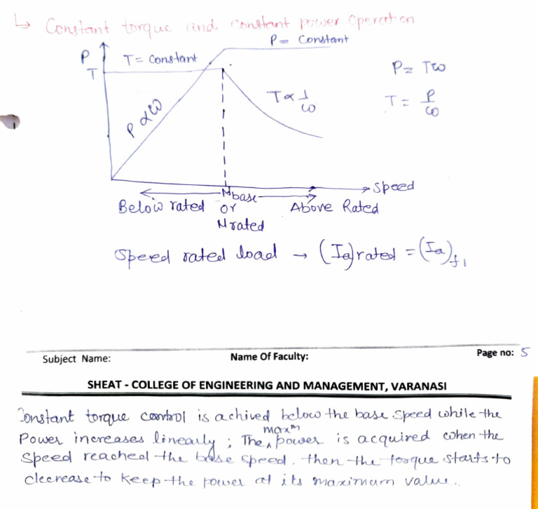 constant torque and constant power operations | PDF