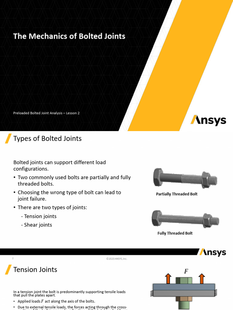 Analysis of Tension and Shear Joints | PDF | Solid Mechanics | Physical ...