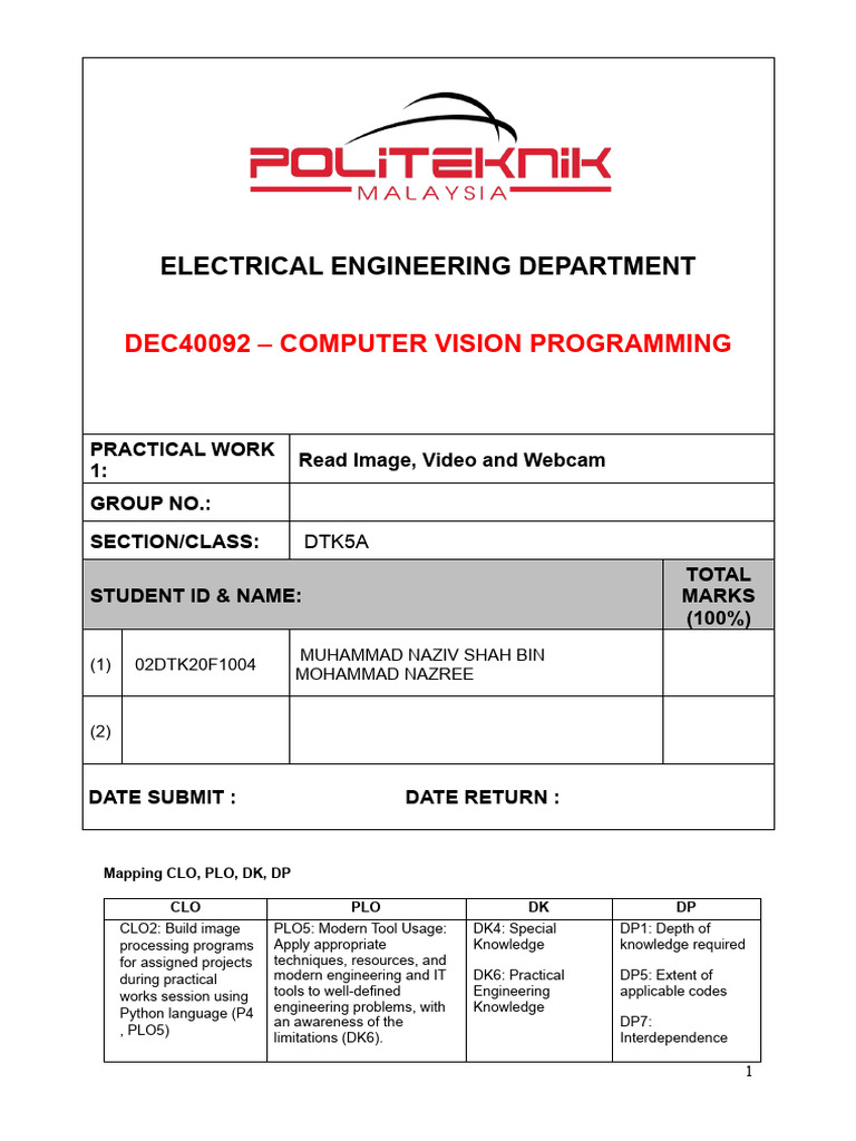 Computer Vision Programming Guide | PDF