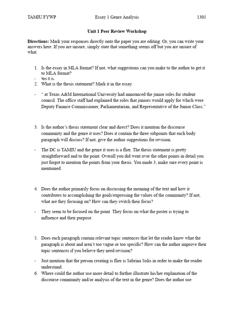 Genre Analysis Questions 1 | PDF