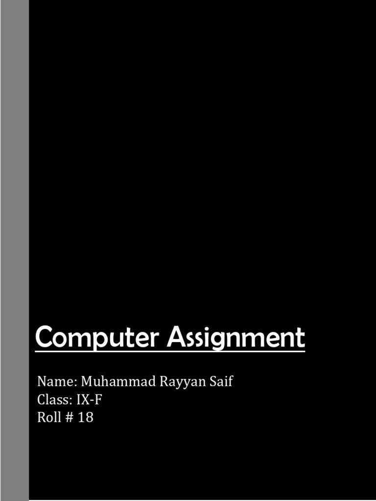 Computer Assignment | PDF Computer Assignment | PDF