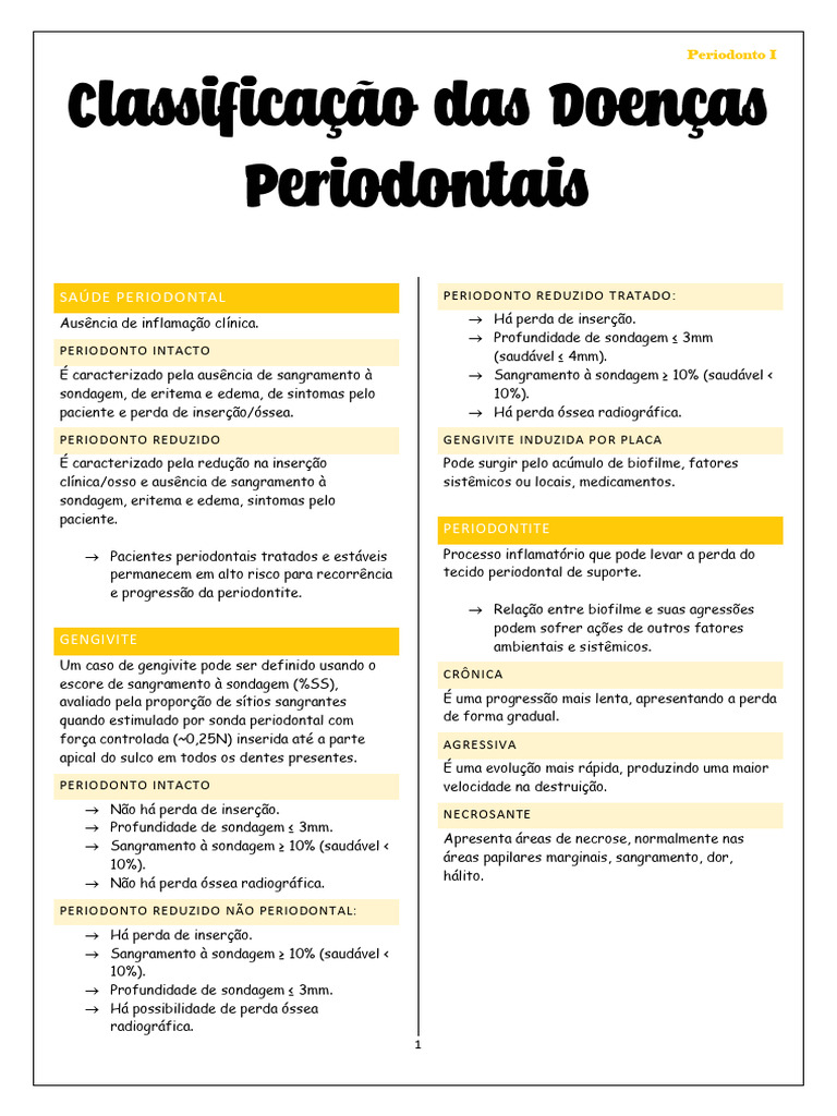 Classificação Das Doenças Periodontais | PDF | Ciências da Saúde ...