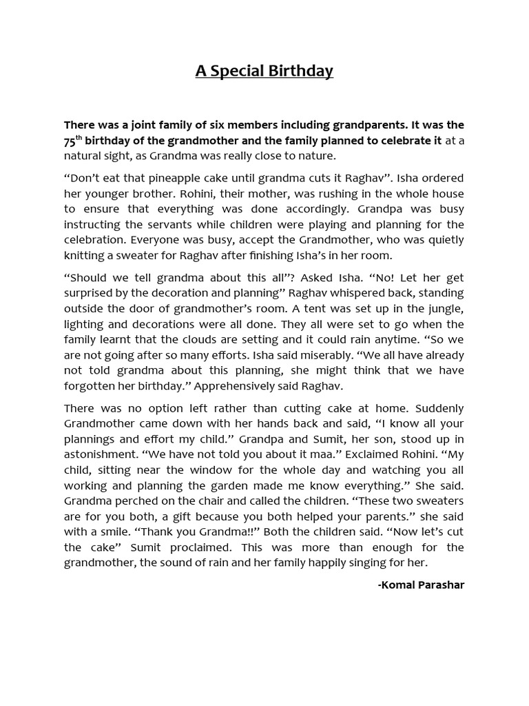 Grandma's 75th Birthday Surprise | PDF | Home & Garden