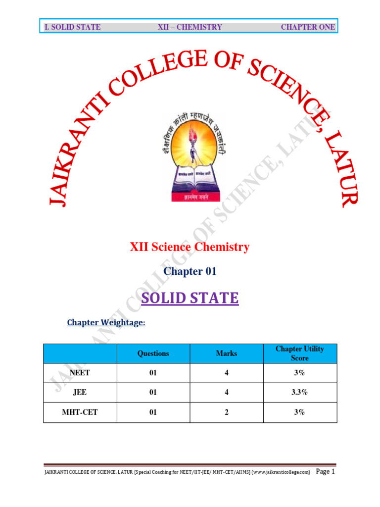 12th 1. Solid State Notes | PDF