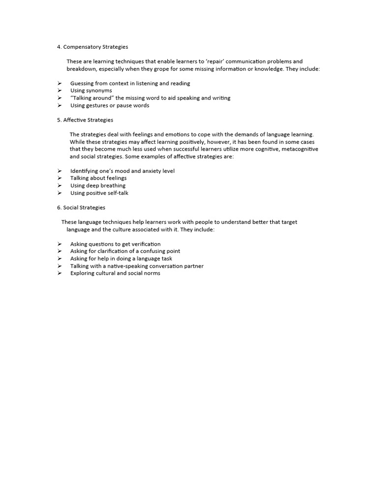 Compensatory Strategies | PDF