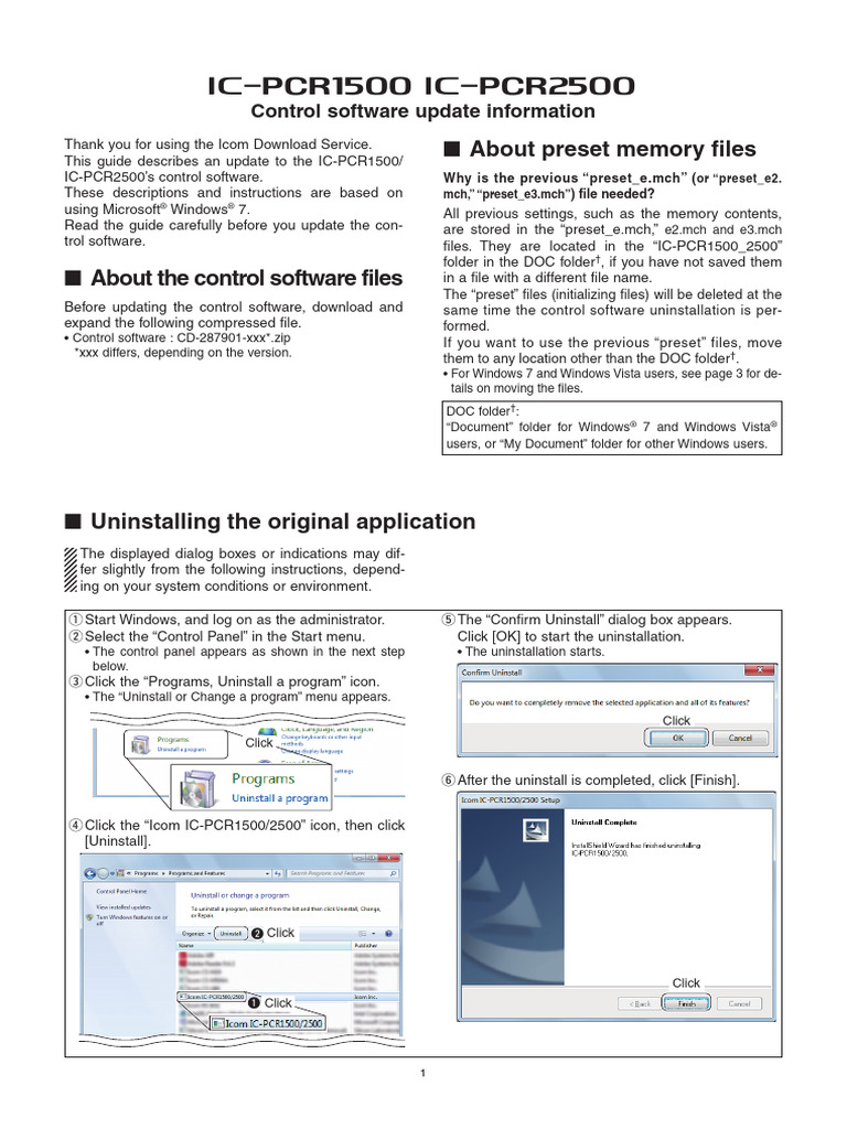 IC-PCR1500 2500 Update V220 ENG 0 | PDF | Computer File | Microsoft Windows