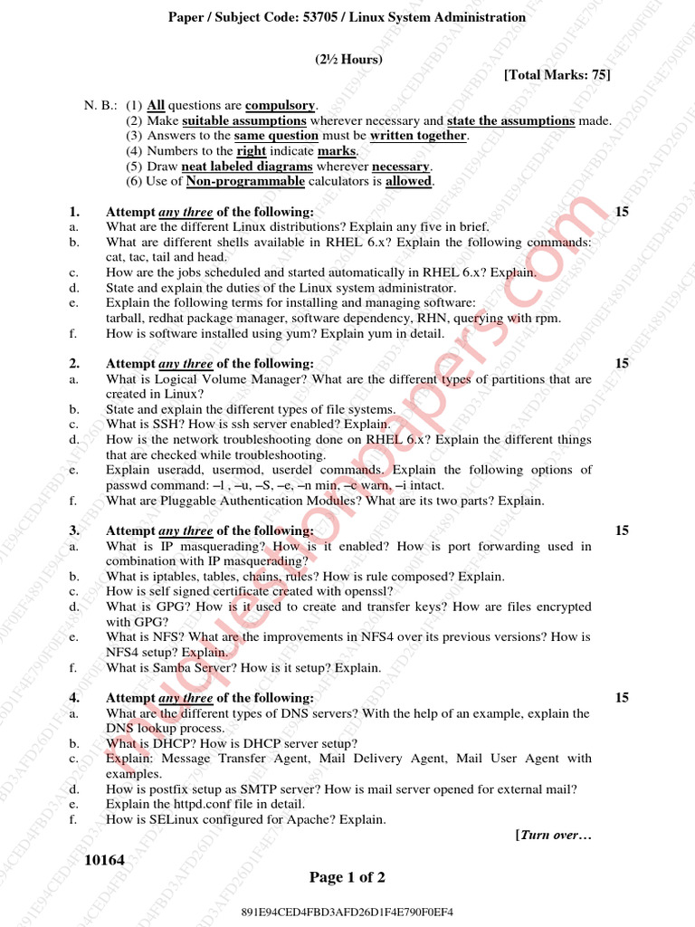 Science BSC Information Technology Semester 5 2023 April Linux System ...