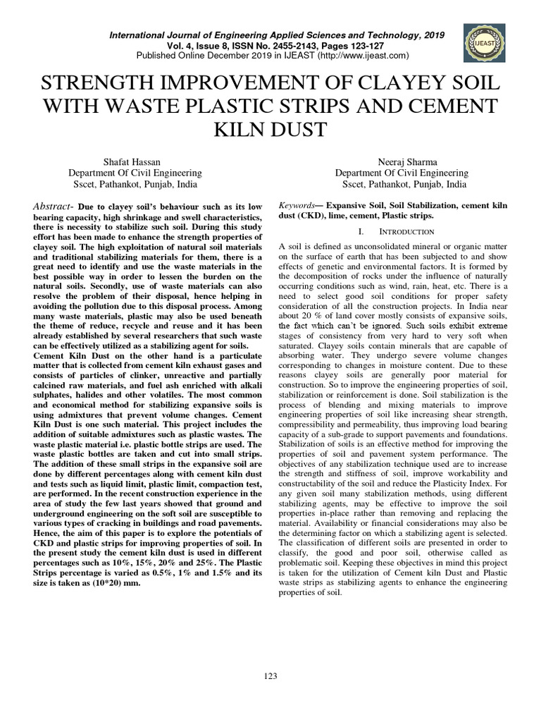 HASSAN - Strength Improvement of Clayey Soil With Waste Plastic Strips ...