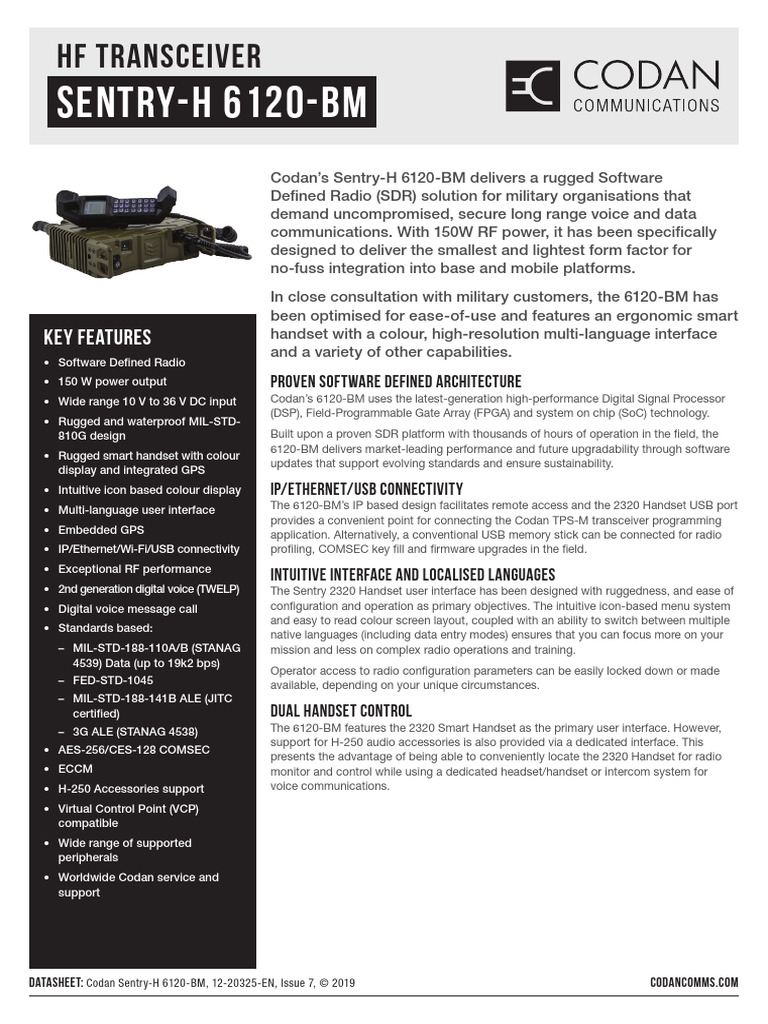 12 20325 EN 7 - Sentry H 6120 BM | PDF | Software Defined Radio ...