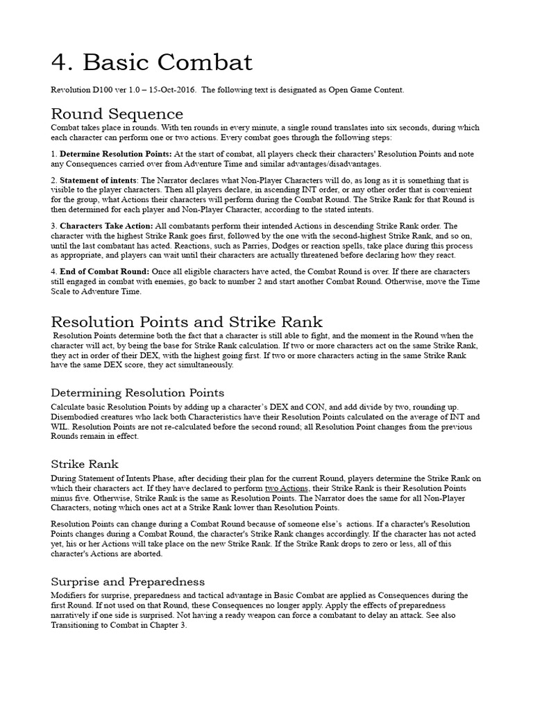 RD100-SRD-04 - Basic Combat | PDF | Armour | Shield