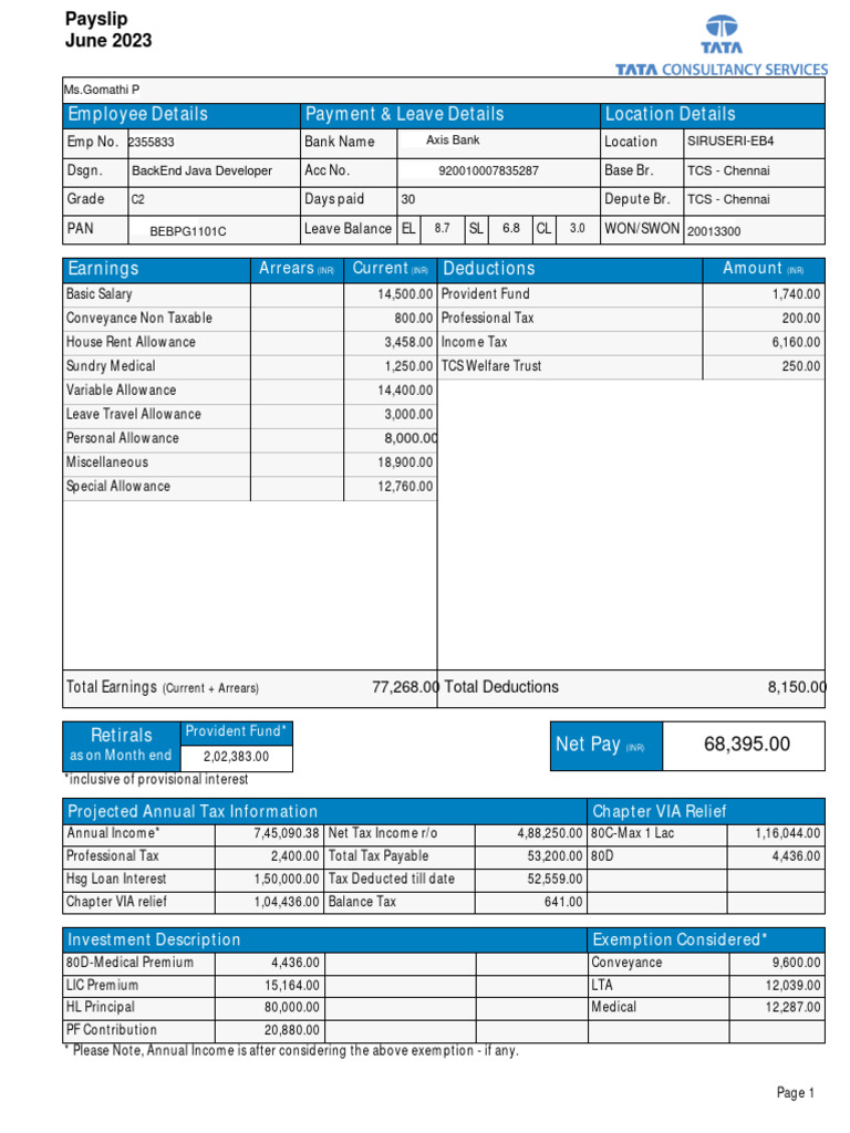 June 2023 Payslip | PDF | Taxes | Paycheck