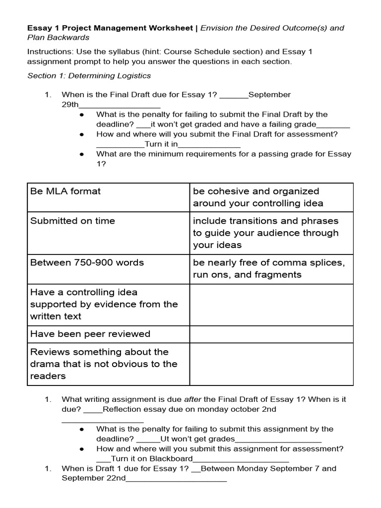 essay 1 project management | PDF | Essays | Peer Review