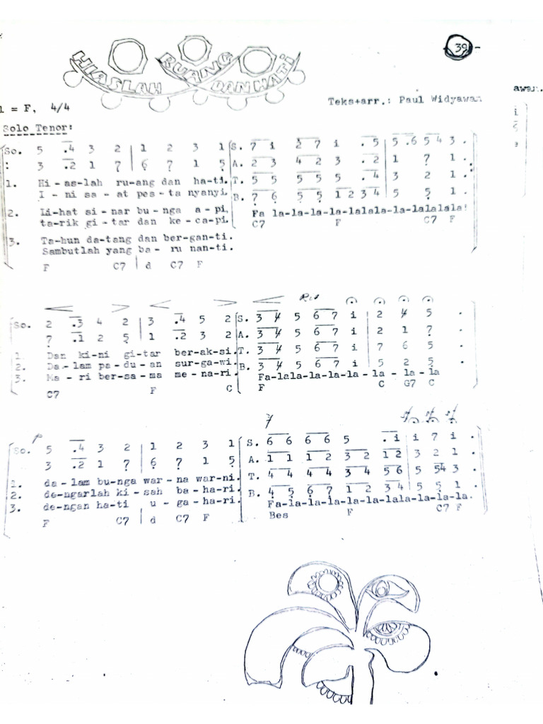 Hiaslah Ruang Dan Hati - Arr. Paul Widyawan | PDF