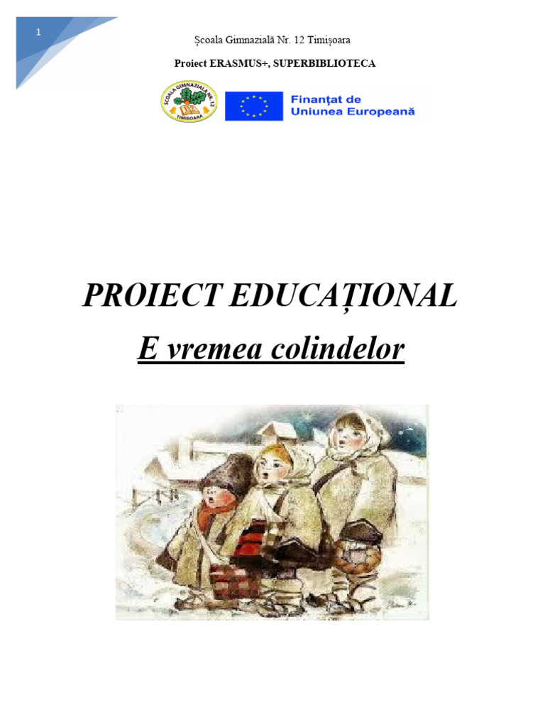 Proiect Educational E Vremea Colindelor | PDF