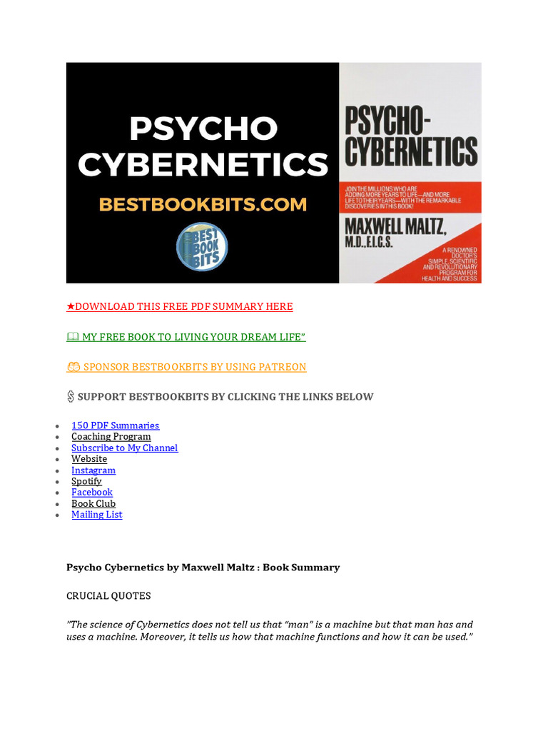 Psycho Cybernetics | PDF | Career & Growth | Self-Improvement