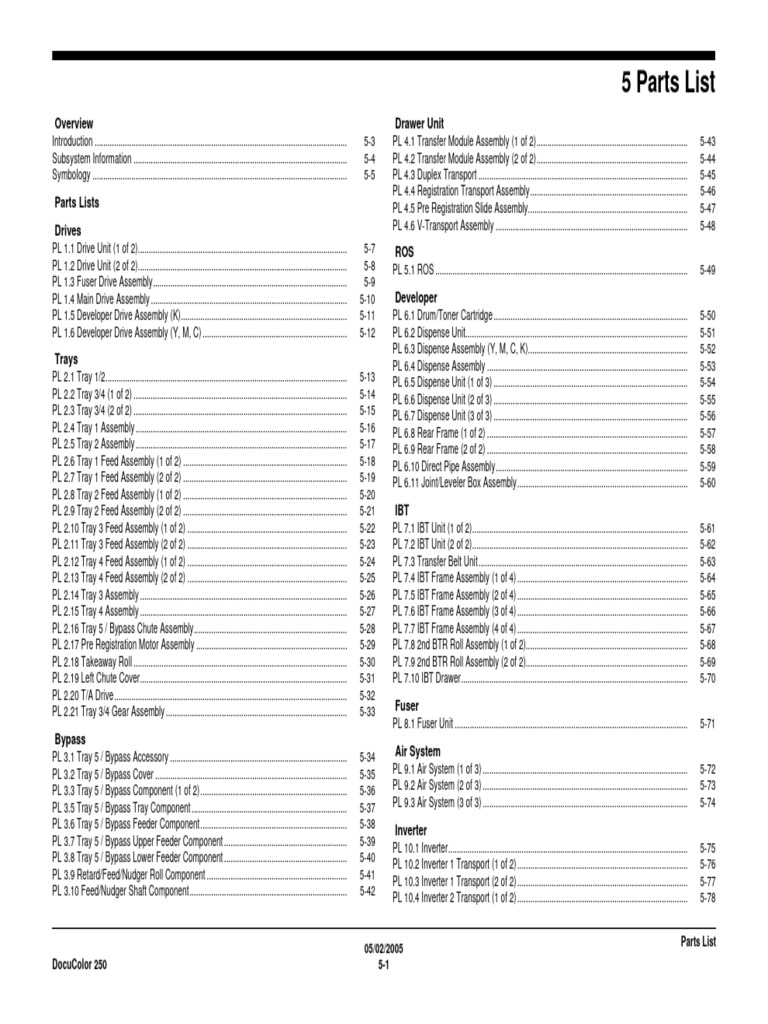Part List - Doc 250 | PDF | Technology & Engineering | History