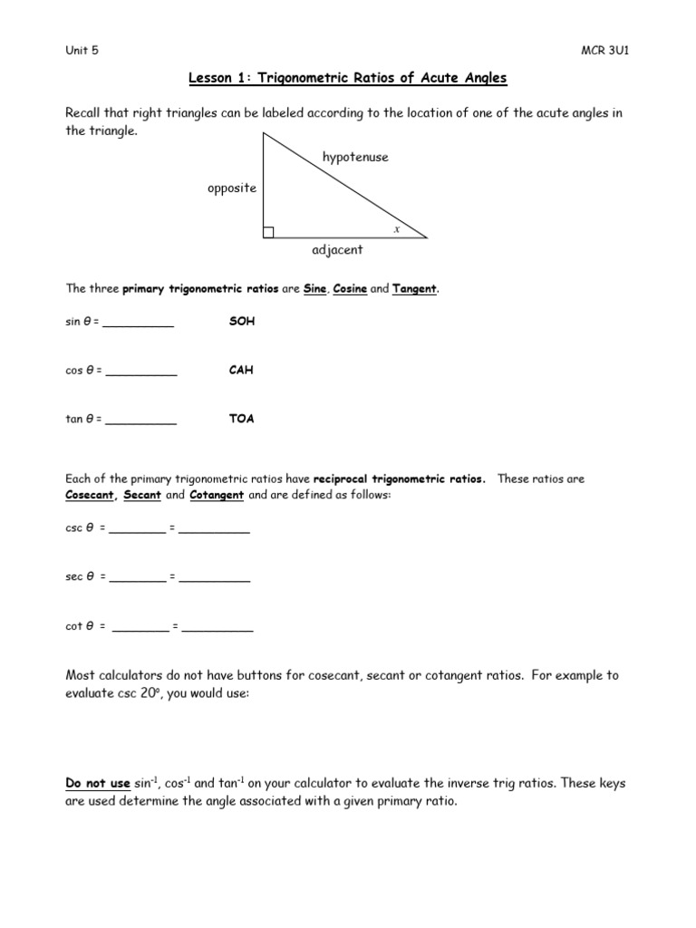 High School Trigonometry Guide | PDF | Trigonometric Functions ...