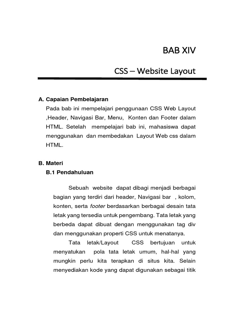 BAB 14 CSS Layout (24 - ) AS | PDF | Bisnis | Seni