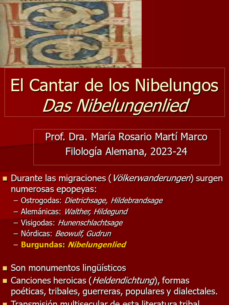 Tema 3.2 Das Nibelungenlied | PDF | Leyendas heroicas germánicas ...