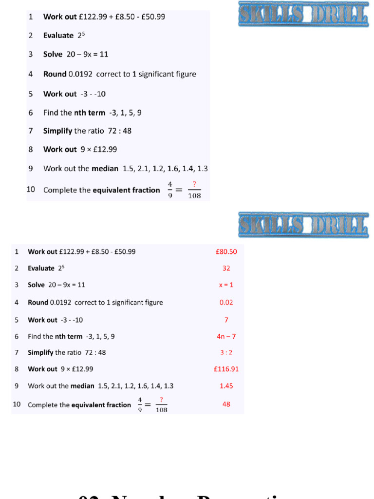 Number Properties Lesson 4 | PDF