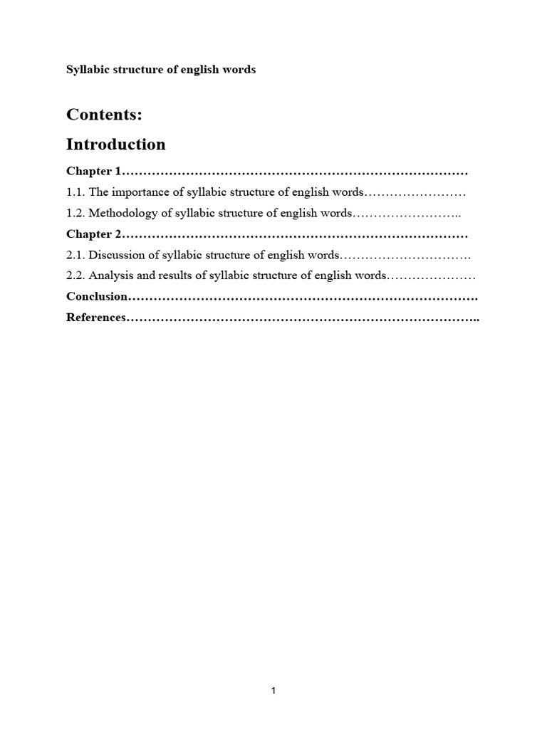 Syllabic Structure of English Words | PDF | Syllable | Stress (Linguistics)