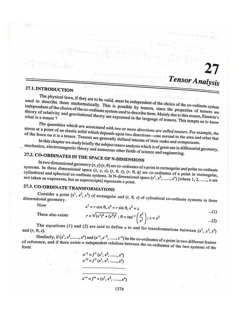Tensor Analysis | PDF