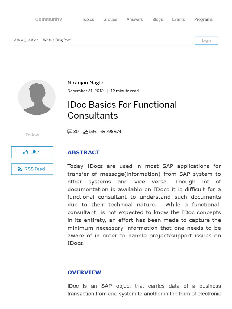 IDoc Basics for SAP Functional Consultants | PDF | Electronic Data Interchange | Information ...