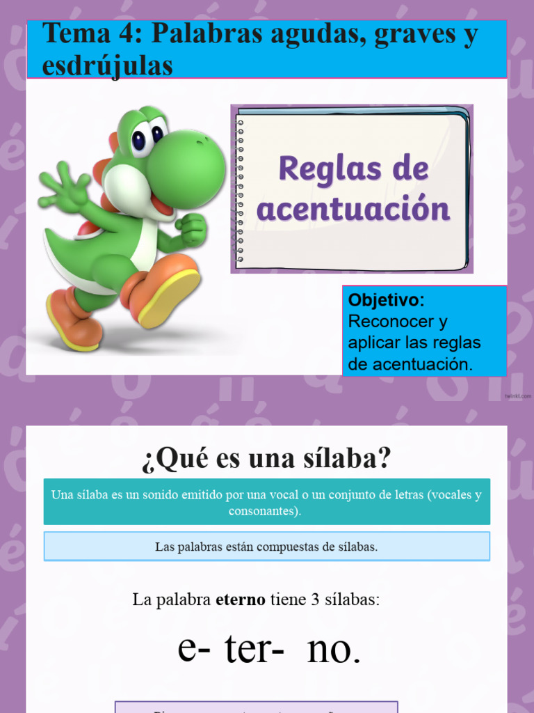 Reglas de palabras agudas, graves y esdrújulas | PDF | Comunicación ...