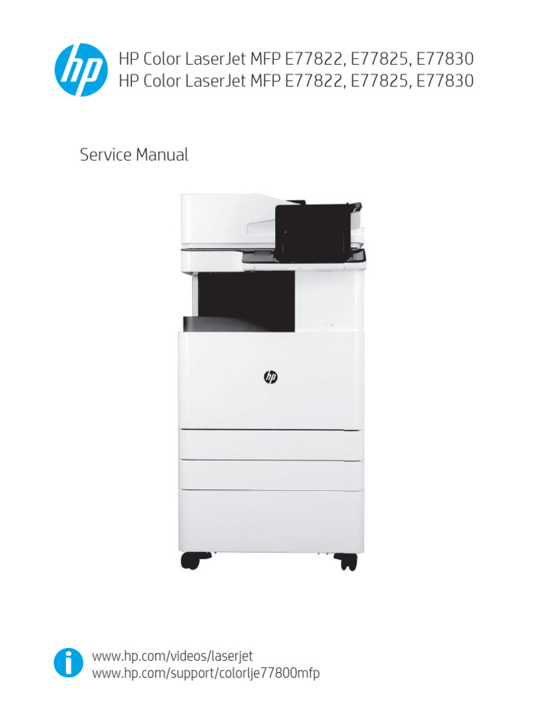 HP Color Laserjet MFP E77822, E77825, E77830 HP Color Laserjet MFP ...