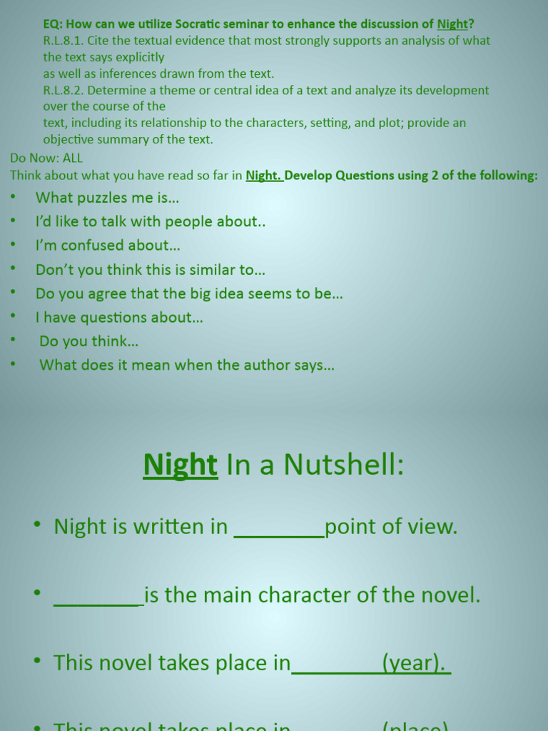 EQ: How Can We Utilize Socratic Seminar To Enhance The Discussion of ...