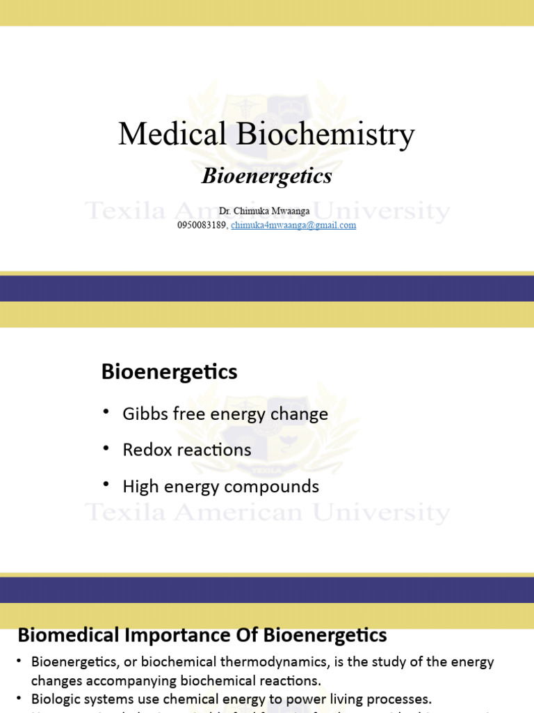 Bioenergetics TAU | PDF | Science & Mathematics