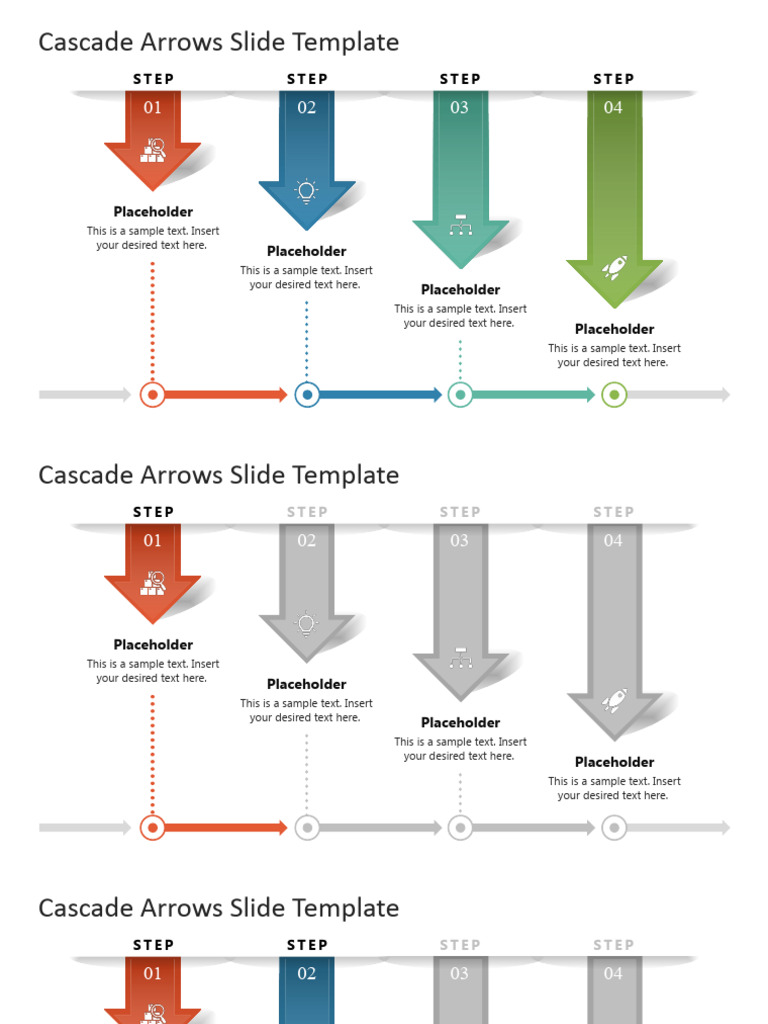 Cascade Arrows Slide Template | PDF