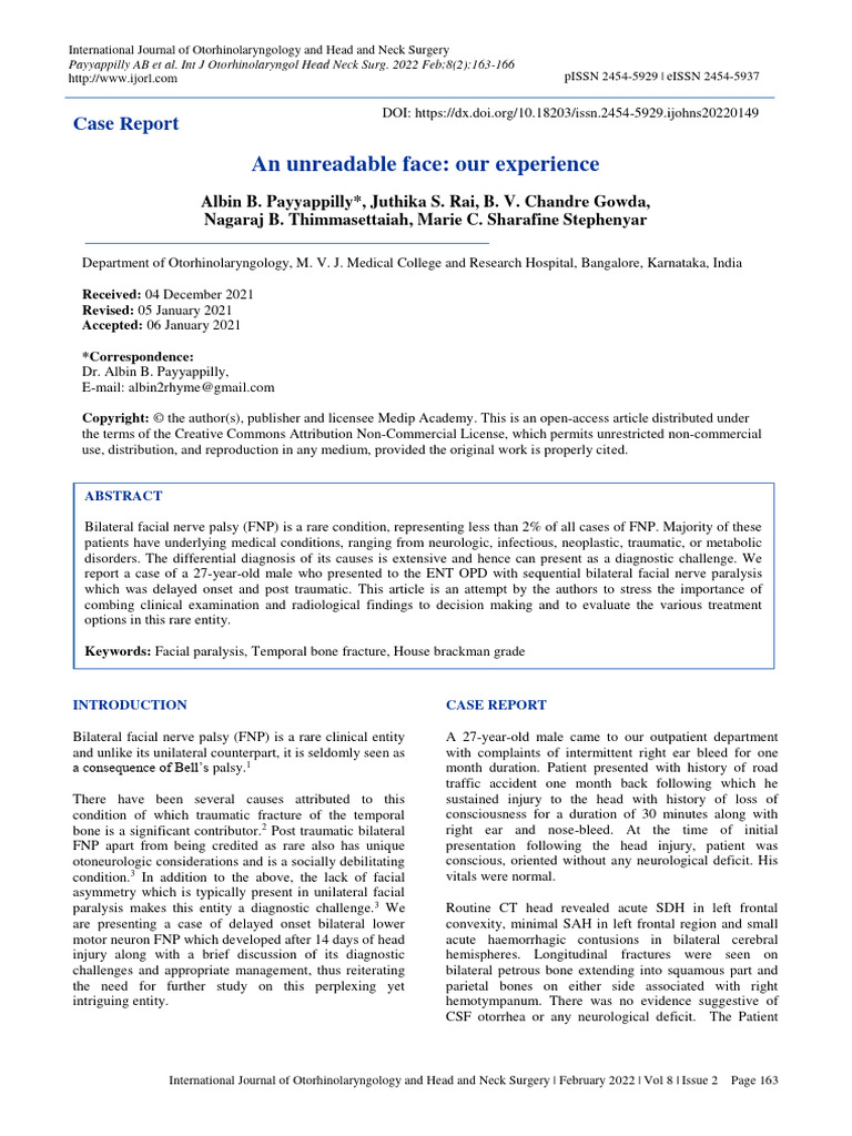 An Unreadable Face | Download Free PDF | Injury | Medical Diagnosis