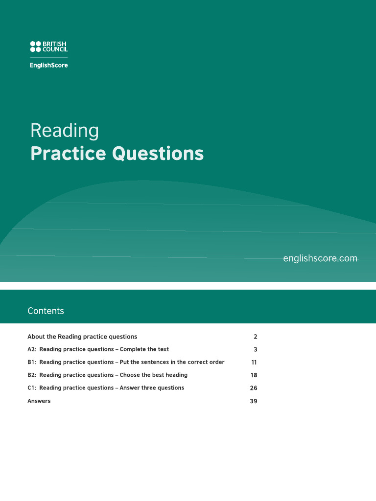 EnglishScore - Reading Practice Questions | PDF | Password | Rhodes