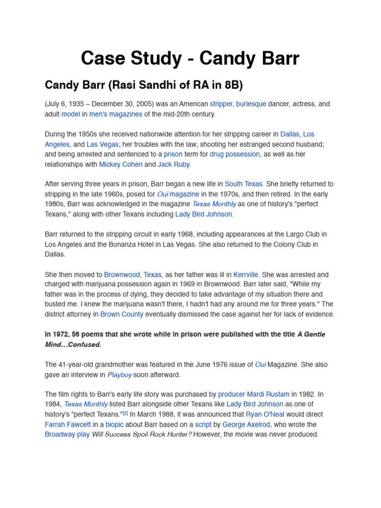 Case Study Candy Barr - PT 2 | PDF