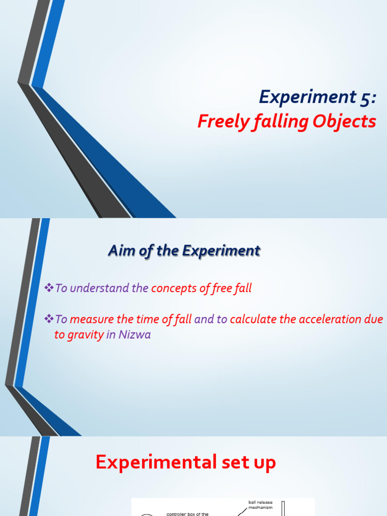 Experment 5 - Free Fall | PDF | Teaching Methods & Materials